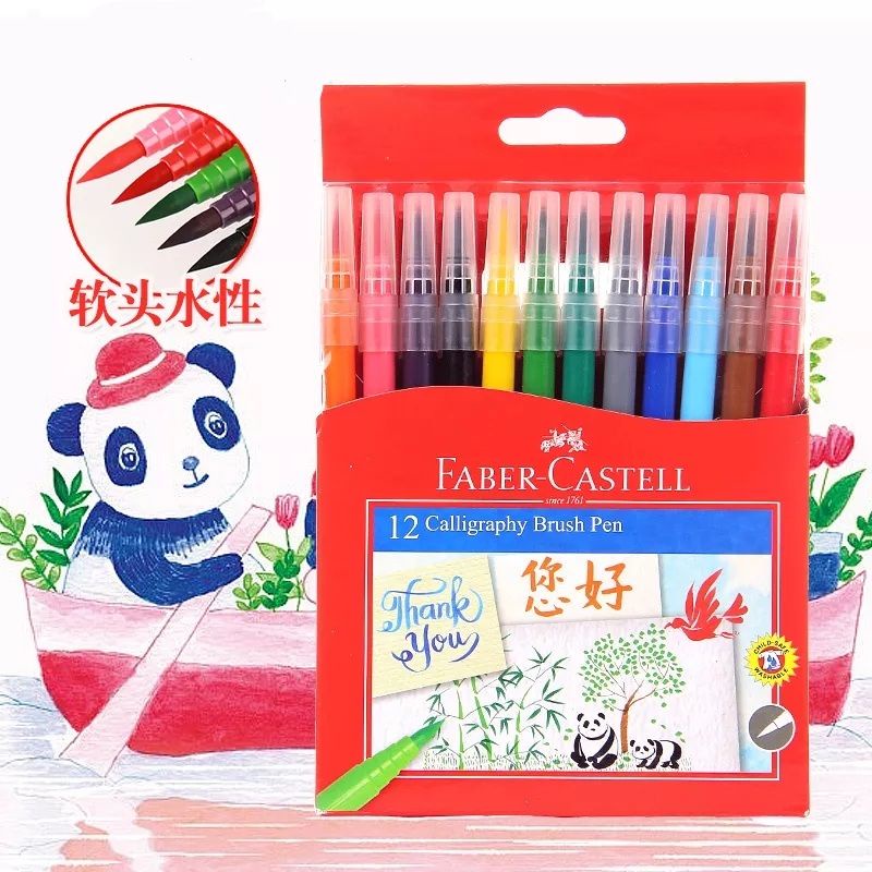 Jual Faber Castell Calligraphy Brush Pen SET 12 COLOURS Pulpen ...