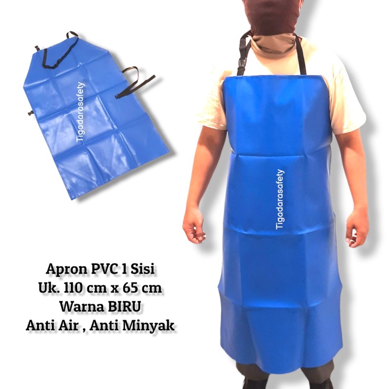 Jual Apron Celemek PVC Anti Air dan Anti Cairan kimia ringan warna Biru ...