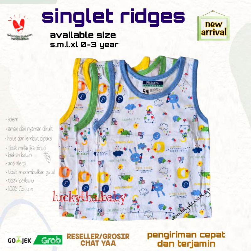 Jual 3pcs_ singlet RIDGES s.m.l.xl / singlet bayi sni ridges / kaos ...