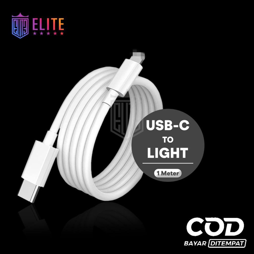 Jual ELITE Kabel Data USB-C to Light Original / Kabel Charger USB C to ...