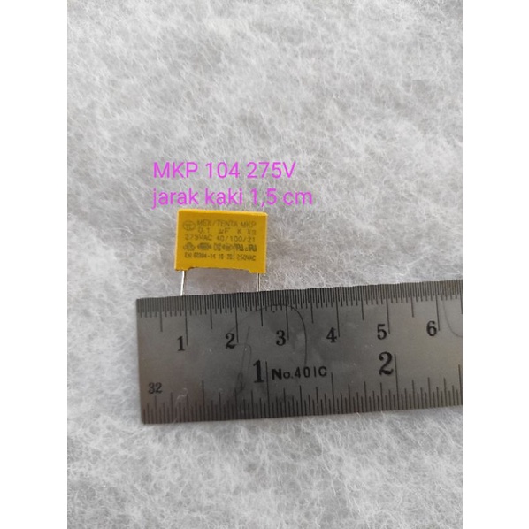 Jual 50 pcs Kapasitor MKP 104 275V P15 capacitor MKT mkm 104 275 Volt | Shopee Indonesia
