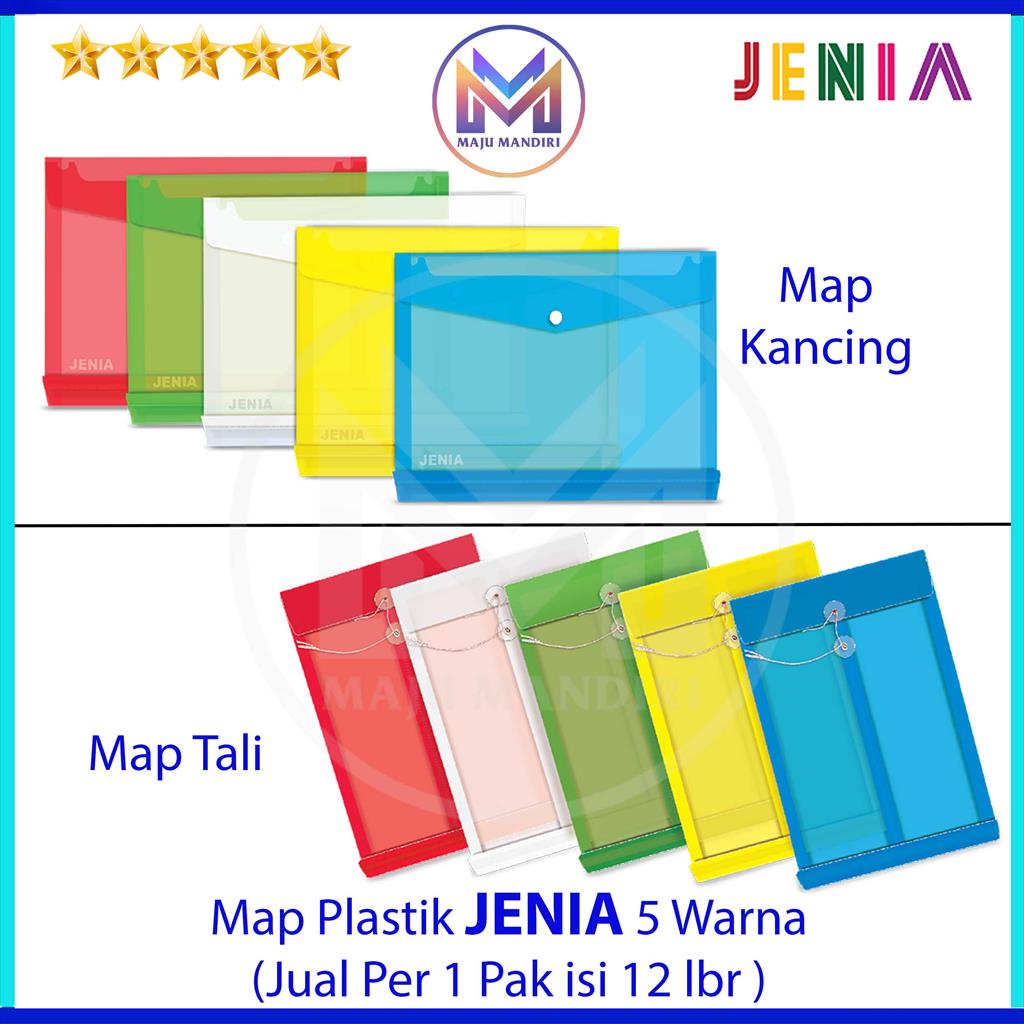 Jual Map Plastik Kancing - Tali Jenia Ukuran F4 Warna Transparan ...