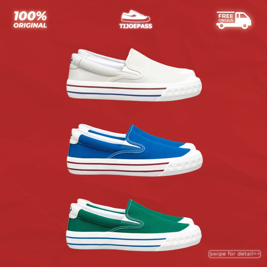 Jual [ORIGINAL] SEPATU COMPASS RETROGRADE SLIP ON CREAM/BLUE/GREEN ...