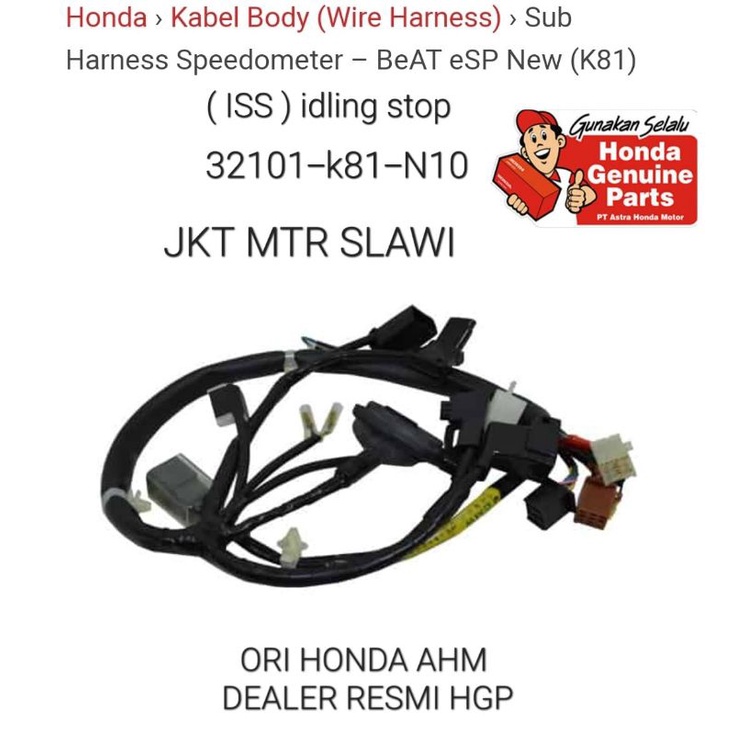 Jual 32101 k81 n10 kabel speedometer sub harness speedo beat new esp ...