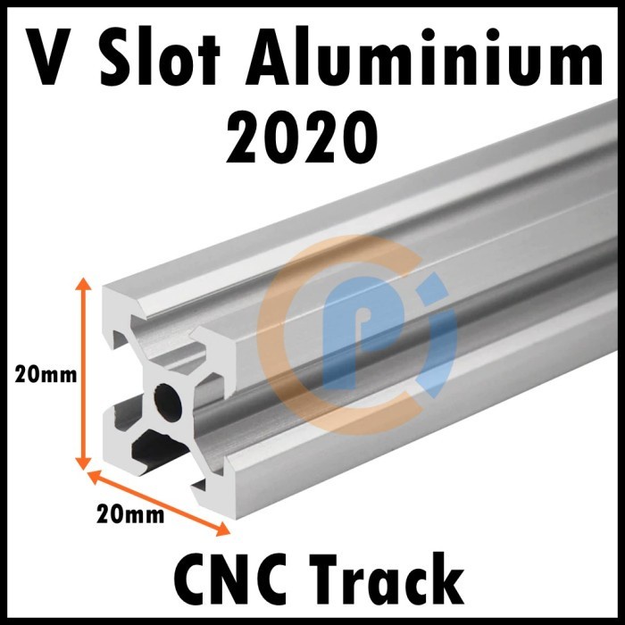 Jual V Slot 2020 Alumunium CNC Track Aluminium Profile Silver Per 10 cm ...