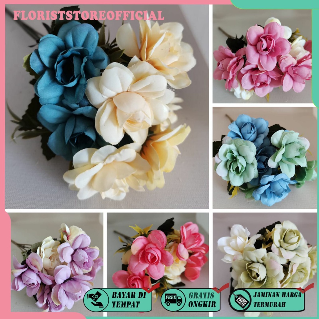 Jual COD BUNGA MAWAR BUNGA TANGKAI PLASTIK BUNGA ARTIFICIAL BUNGA ...