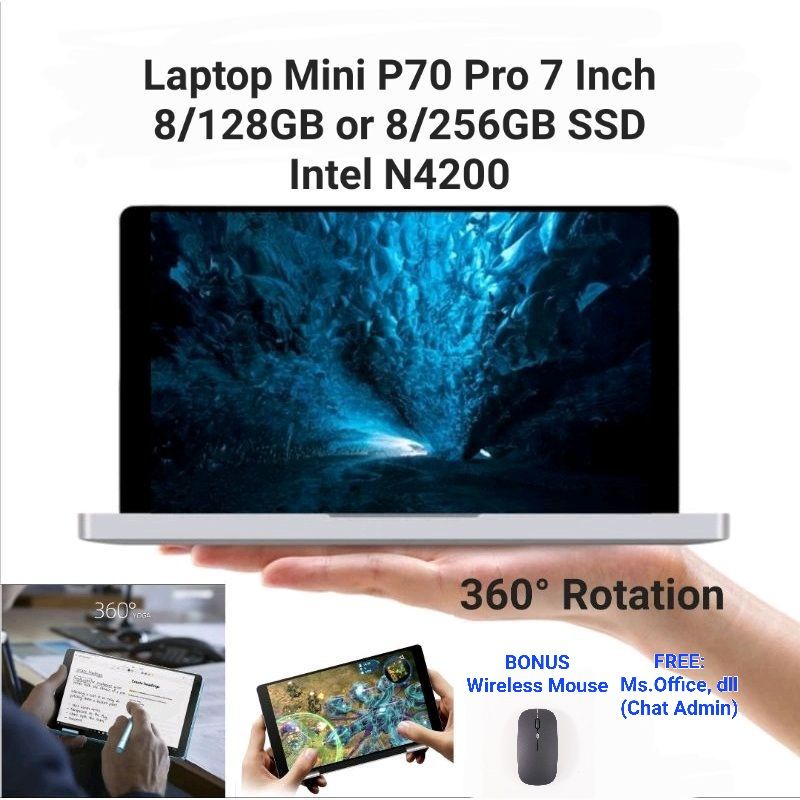 Jual Laptop Mini Pocket 7" P70 Pro Intel N4200 8/128GB 360° Yoga Touch ...