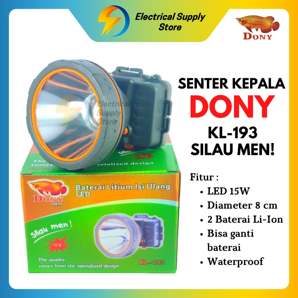 Jual SENTER KEPALA DONY KL-193 | LED 15 W | TERANG | CAHAYA PUTIH ...