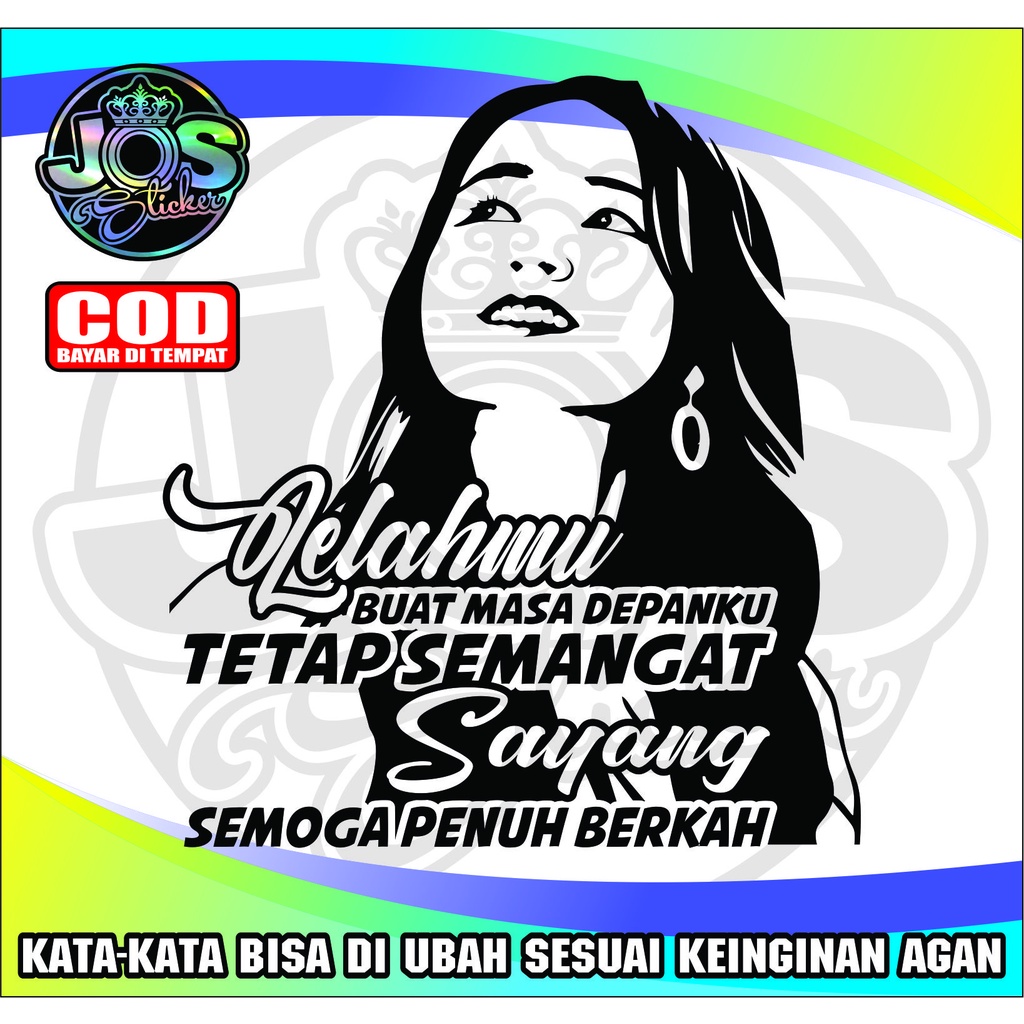Jual Sticker Cutting Siluet CEWEK kata-kata CUSTOM Body mobil kaca ...