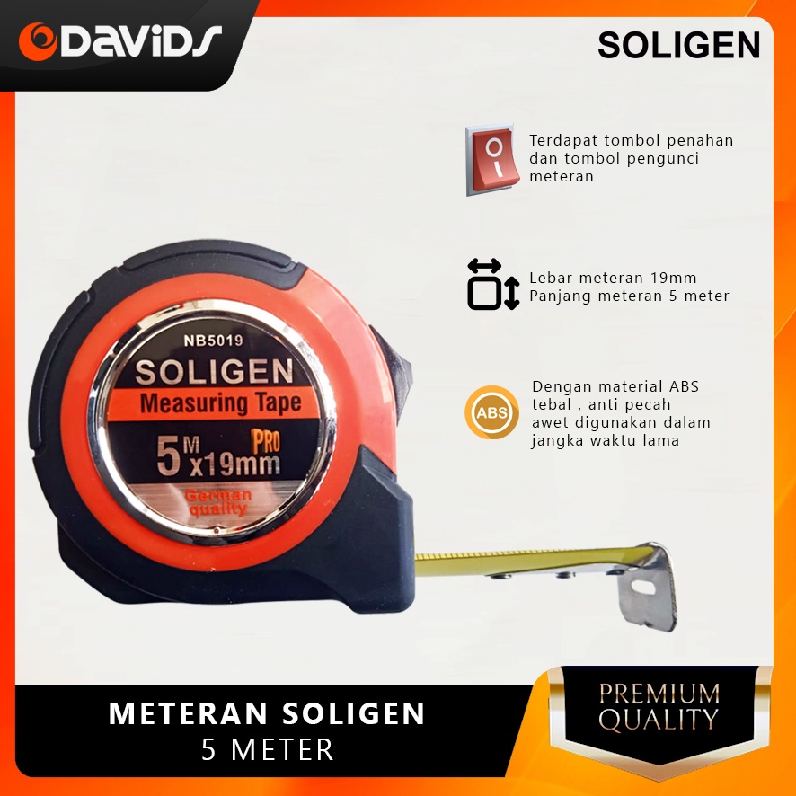 Jual Meteran 5 Meter 5M Tukang Paling Bagus Bangunan Soligen | Shopee ...