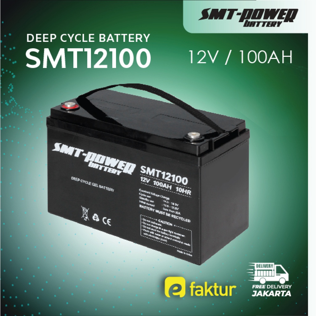 Jual BATTERY SAMOTO SMT12100 - 12V 100AH KERING DEEP CYCLE SOLAR PANEL ...