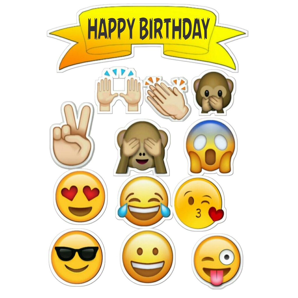Jual TOPPER CAKE TOPPER ULANG TAHUN TOPPER ULTAH / HIASAN KUE EMOTICON ...