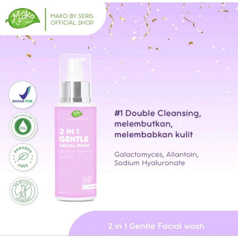Jual Mako by seris -Facial wash 2 in 1 gentle wash -healthy skin ...