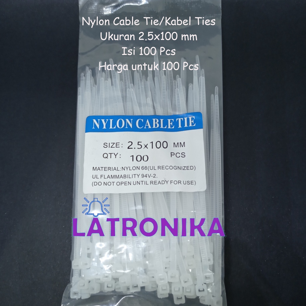 Jual Kabel Ties 10Cm Cable Tie 100mm Pengikat Kabel Kantong Insulock ...