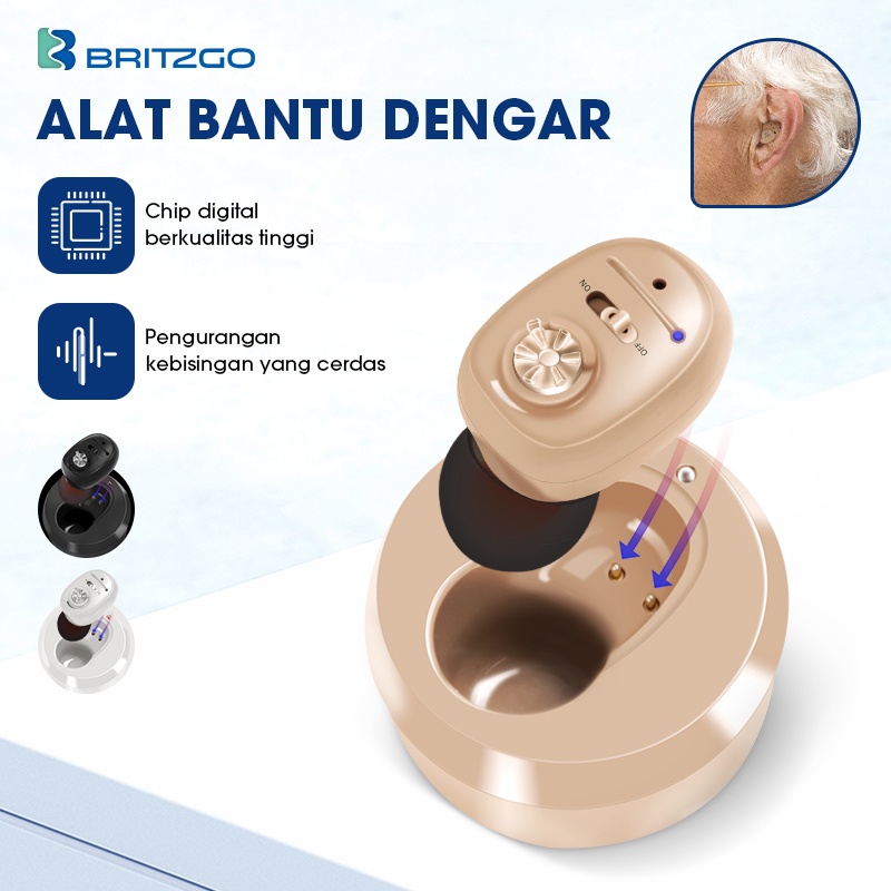 Jual Britzgo Alat Bantu Dengar cas charger pendengaran telinga original hearing aids mini alat ...