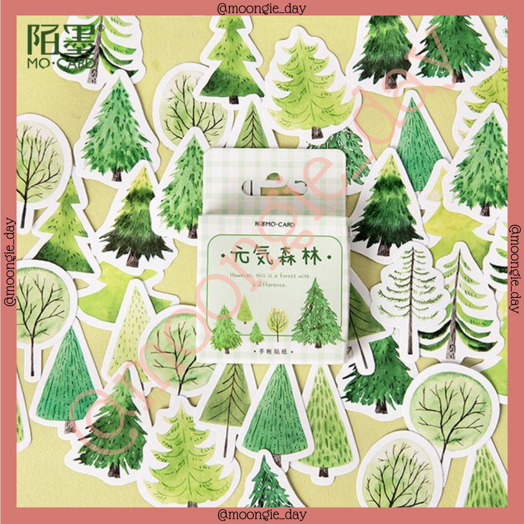 Jual 45 PCS/BOX STIKER KOTAK TEMA FOREST HUTAN TREE POHON BERINGIN ...
