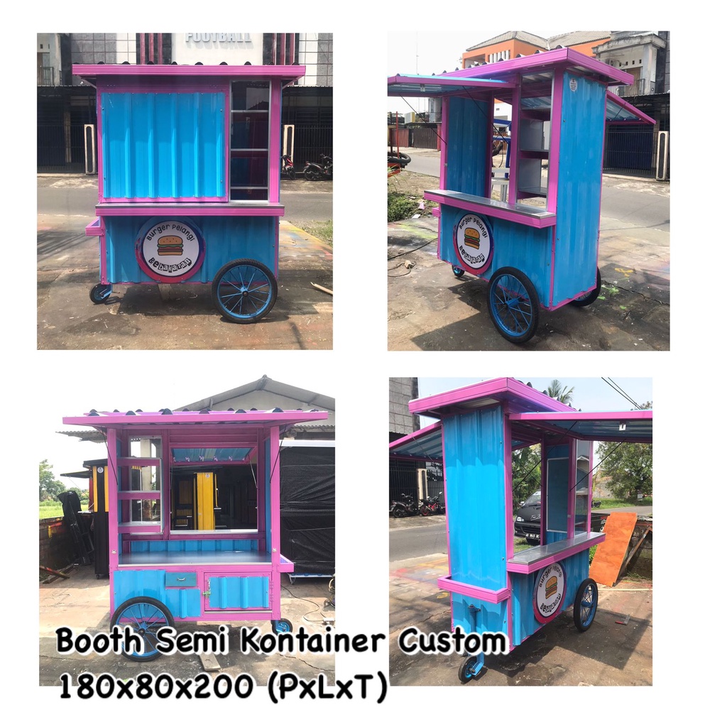 Jual Booth Semi Kontainer/Jual Grobak Usaha jajanan/Stand Burger,kebab ...