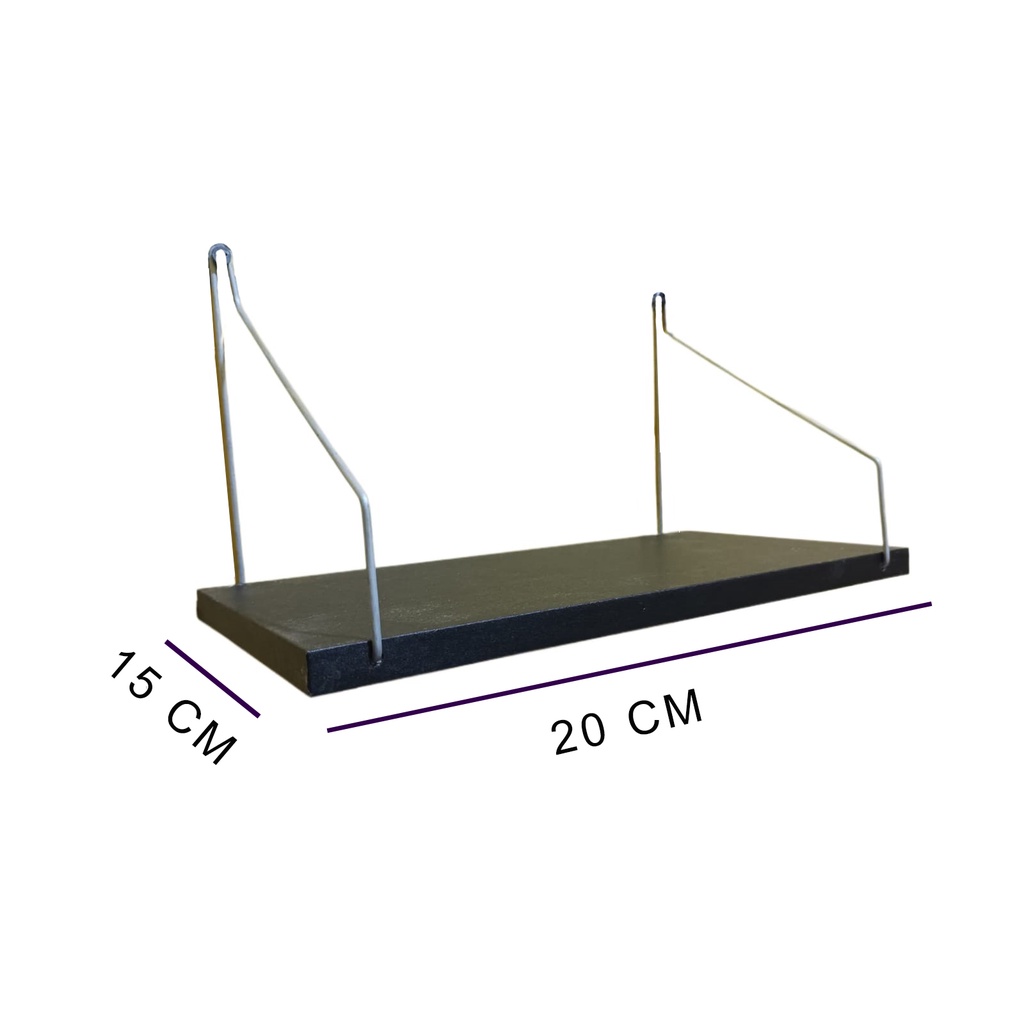 Jual RAK DINDING BESI GANTUNG HAMBALAN KAYU LEBAR 15 CM | Shopee Indonesia