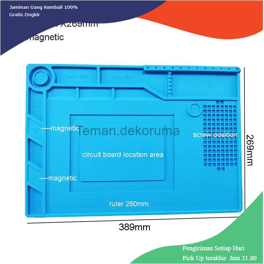 Jual TD-PR2 ESD Alas Matras Anti Static Soldering Mat Heat Resistant ...
