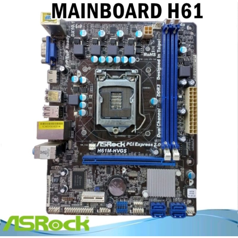 Jual Mainboard H61 intel soket 1155Asrock support ivy bridge | Shopee Indonesia
