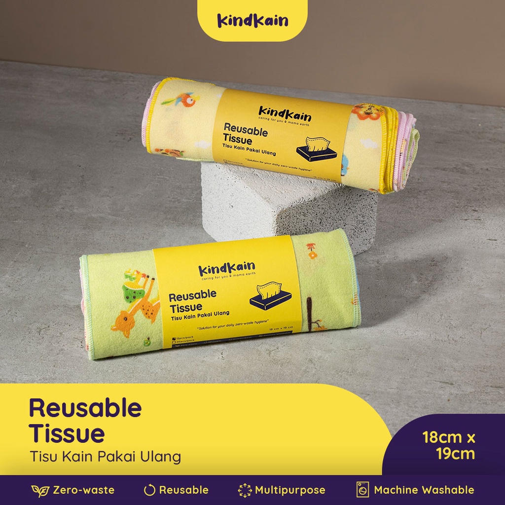 Jual KindKain Tisu Kain Sapu Tangan Cuci Pakai Ulang Reusable Tissue ...