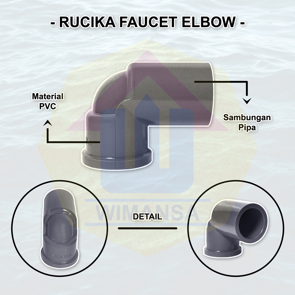 Jual RUCIKA FAUCET ELBOW 1/2 INCH - SAMBUNGAN PIPA PVC | Shopee Indonesia
