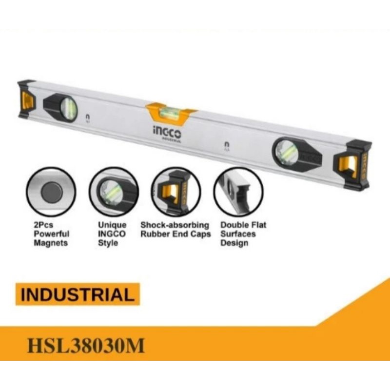 Jual Ingco HSL38030M Waterpass 12 Inch 30 Cm Magnet Industrial Waterpas ...