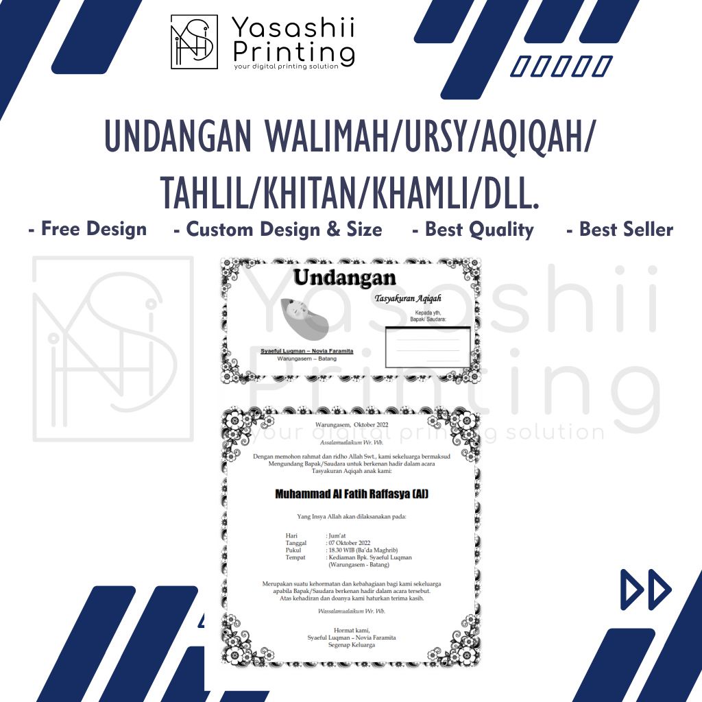 Jual UNDANGAN WALIMAH/URSY/AQIQAH/TAHLIL/KHITAN/KHAMLI/DLL. | Shopee ...