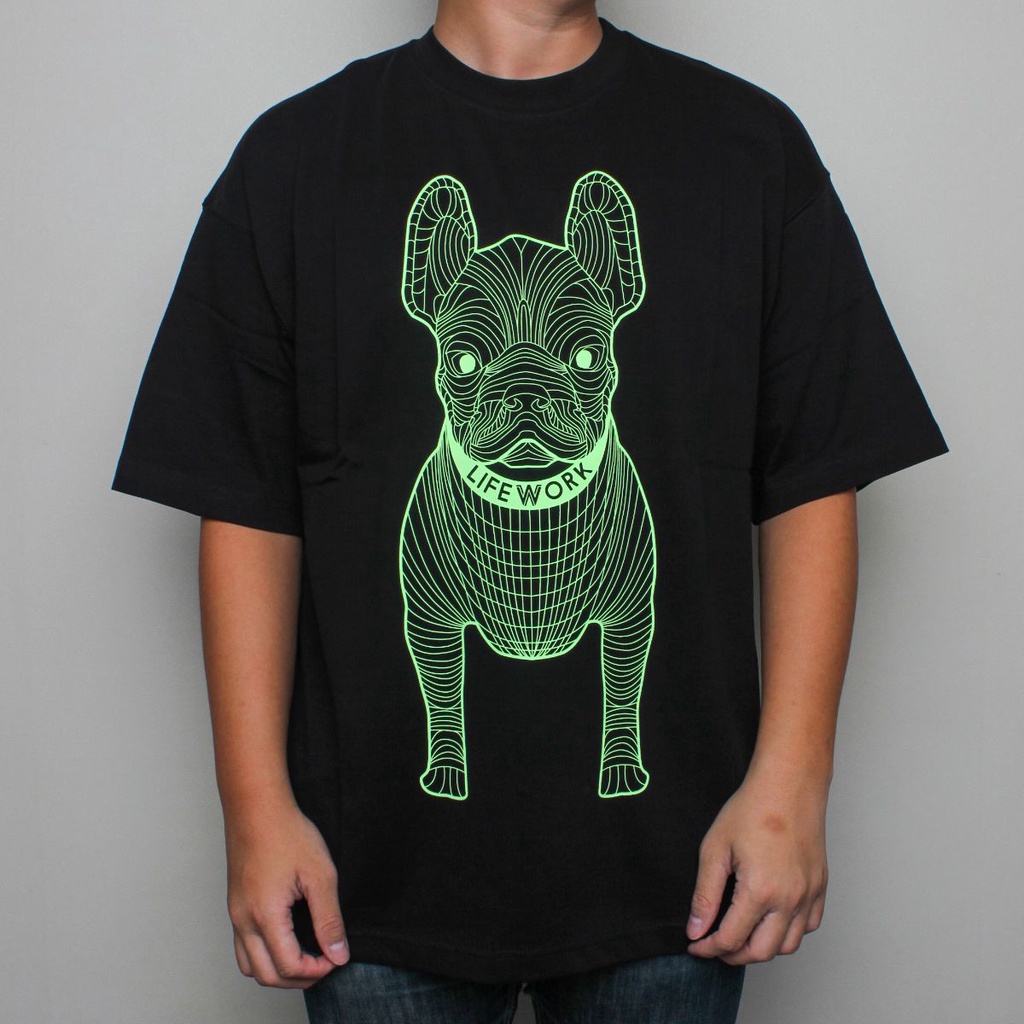 Jual Life Work Korea Black Silket Big Radog Navy Black Green Tee 100% ...