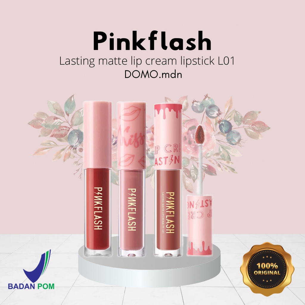 Jual PINKFLASH LASTING MATTE LIP CREAM PF L01 lipstick liptint tahan lama pink flash | Shopee ...