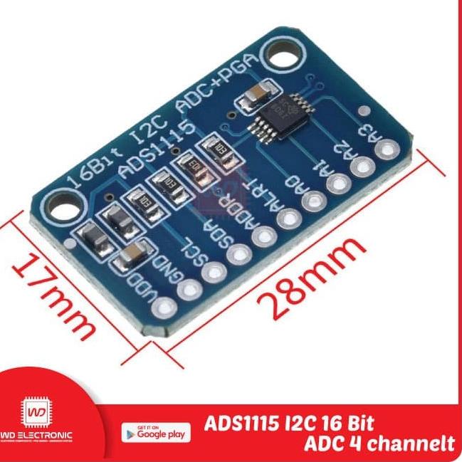 Jual ADS1115 16 BIT I2C ADC 4 CHANNEL ANALOG TO DIGITAL MODULE | Shopee Indonesia