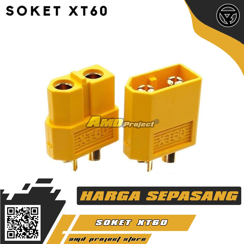 Jual Sepasang Konektor XT60 Plug Battery Connector Socket XT-60 Soket Male Female | Shopee Indonesia