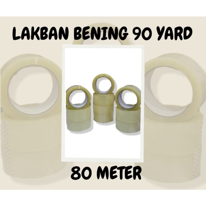Jual Lakban Bening 90 Yard 80 Meter Lem Kualitas Terbaik Selotip (SATUAN) | Shopee Indonesia