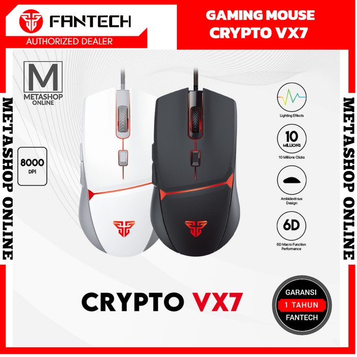 Jual Fantech VX7 Crypto RGB Macro Gaming Mouse | Shopee Indonesia