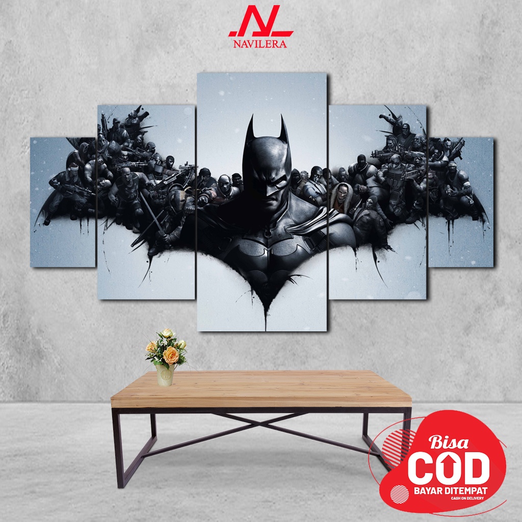 Jual NAVILERA - Hiasan Dinding Kamar Poster Kayu BATMAN 5pcs 1 Set Wall ...