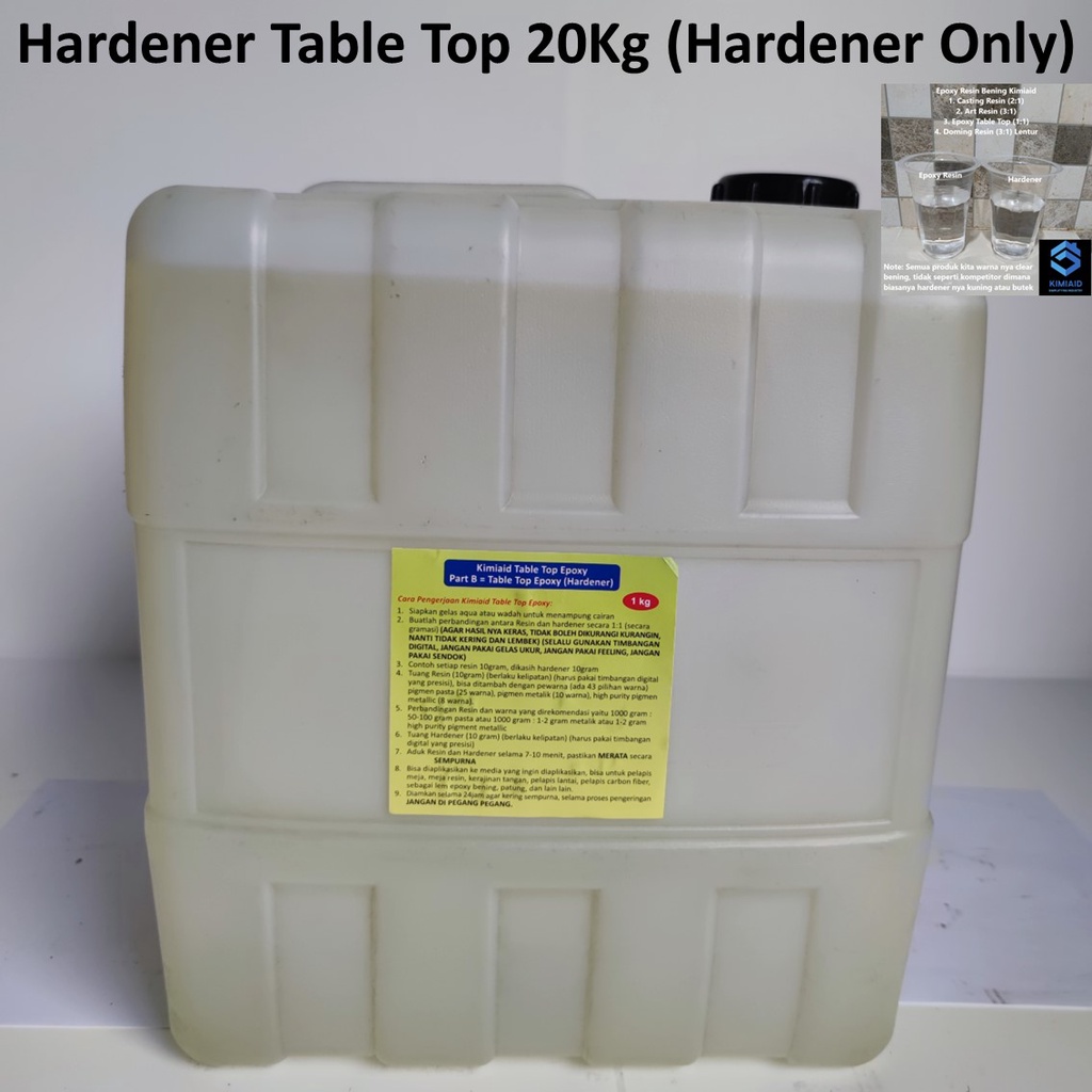 Jual Hardener Table Top 20Kg Hardener Epoxy Resin 20Kg Hardener Bening ...