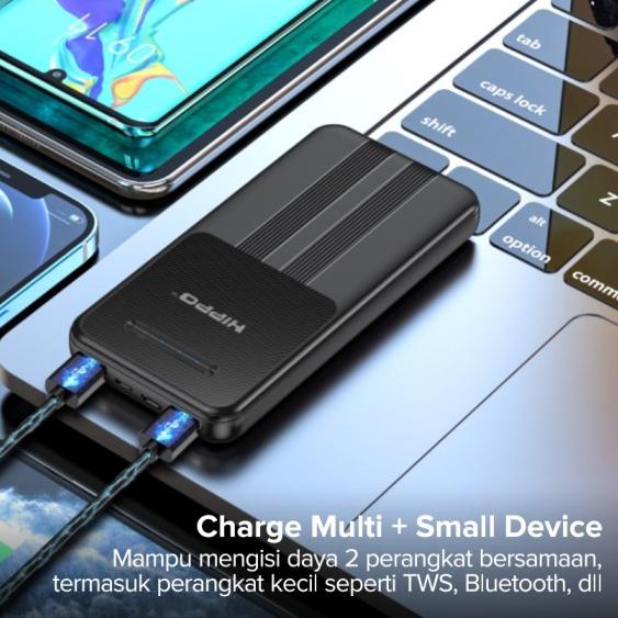 Jual Hippo Power Bank SHINE 10000 mah Smart Detect Charging - Hitam ...