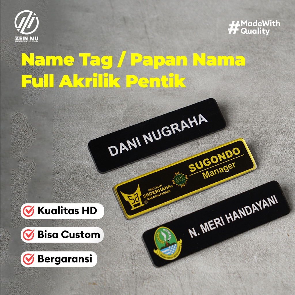 Jual PAPAN NAMA / NAME TAG / FULL AKRILIK PENITIK | Shopee Indonesia