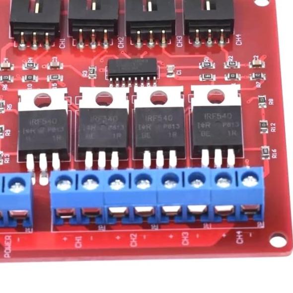 Jual Module Mosfet 4 Channel 100V 28A Driver Motor Selenoid Dimmer LED ...