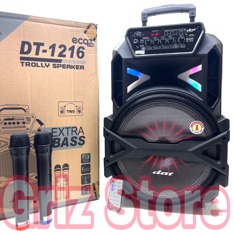 Jual Speaker Portable Wireless Dat DT 1216 Original 12 inch Bluetooth ...