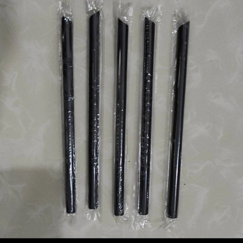 Jual sedotan hitam buble higienis bungkus plastik setiap batang ukuran ...