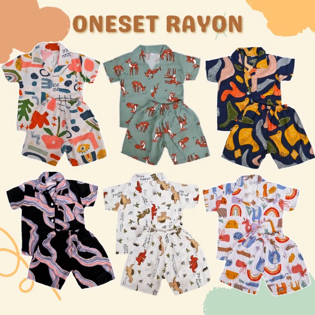 Jual Oneset Anak Unisex Setelan Celana Setcel Rayon Anak Piyama Baju ...