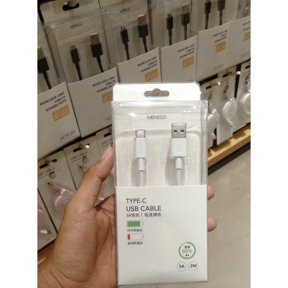 Jual Miniso 5A Quick Charge Type-C Data Cable 2m | Shopee Indonesia
