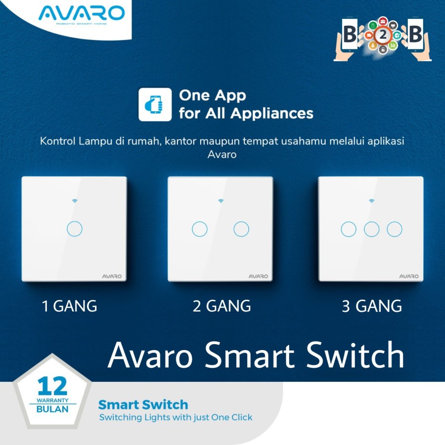 Jual Avaro Smart Switch 1 GANG 2 GANG 3 GANG - Saklar Stop Kontak ...