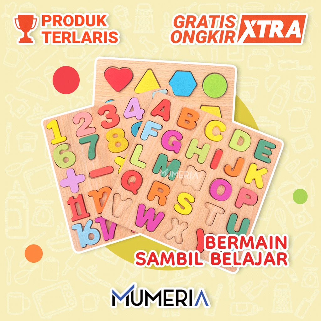Jual Jigsaw Wooden Chunky Mainan Balok Puzzle Belajar Edukasi Anak Kayu ...