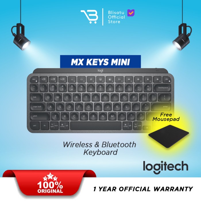 Jual Logitech MX Keys Mini Wireless Illuminated Keyboard - Graphite | Shopee Indonesia