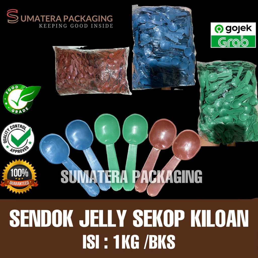 Jual SENDOK plastik jelly 1kg sekop puding eskrim ice cream kemasan ...