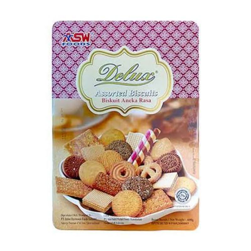 Jual ASW Foods Delux Assorted Biscuits 600gr-Biskuit Kaleng Aneka Rasa ...