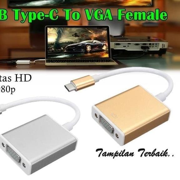 Jual Kabel Konverter USB C Type Tipe Converter To Ke VGA Projector ...