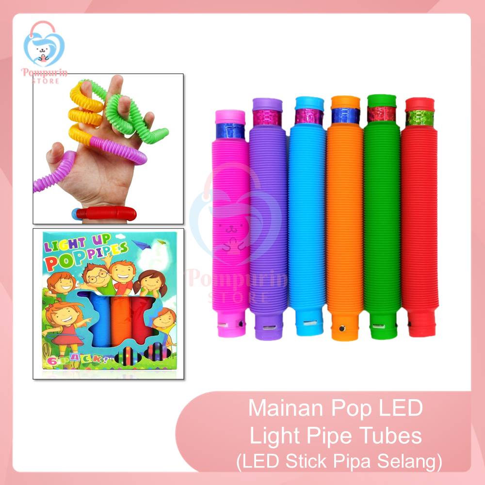 Jual (ECER) Mainan Pop LED Light Pipe Tubes (LED Stick Pipa Selang ...